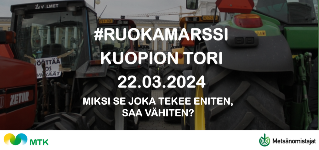 RUOKAMARSSI 22.03.2024, Kuopion tori - MTK-Pohjois-Savo - MTK